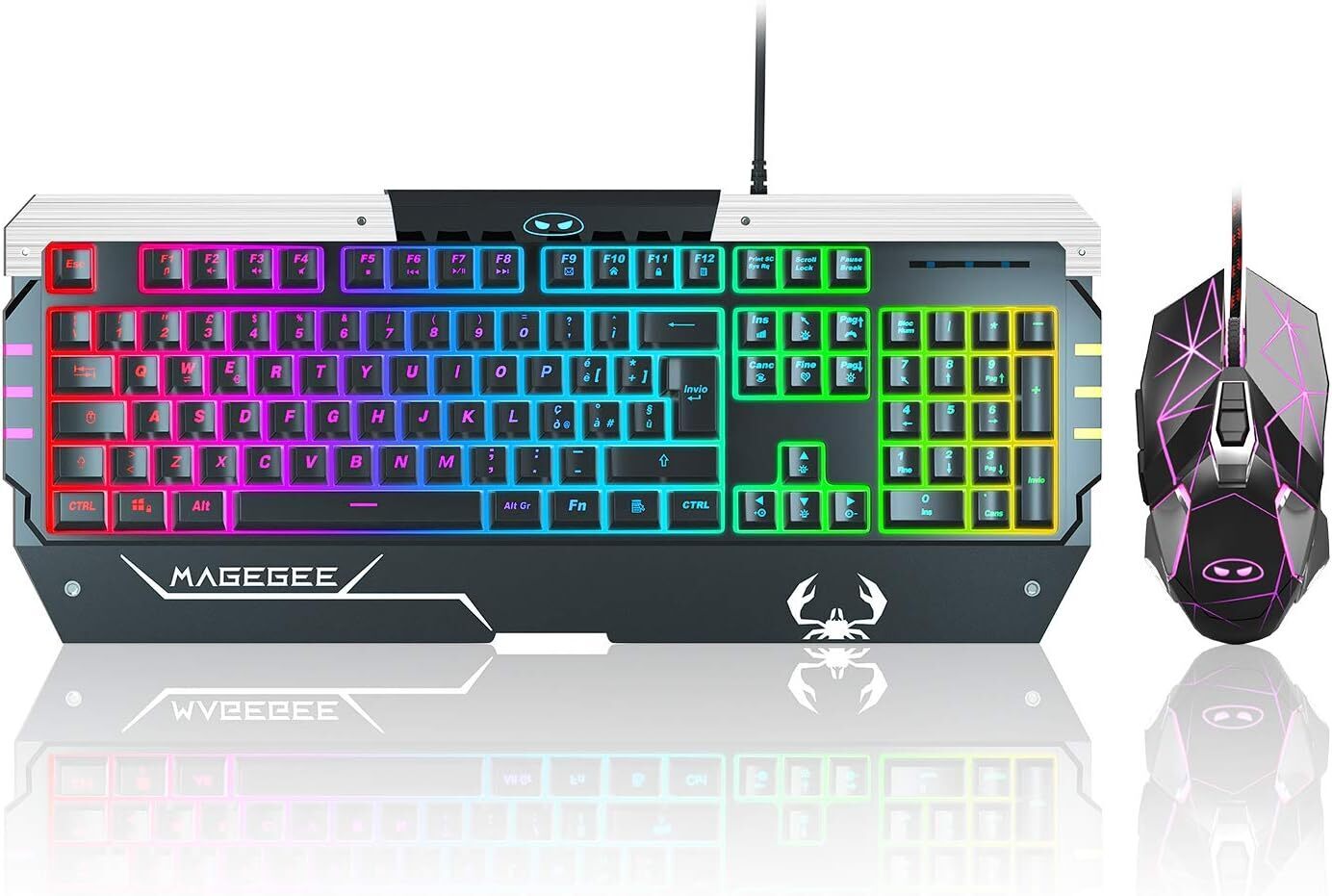 Gaming Keyboard +Mouse IT Layout RGB Keyboard with Backlight for PC M ...